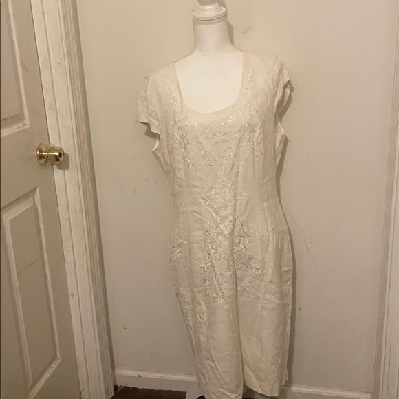 Ashro | Dresses | Ashro Cream Linen Blend Garment | Poshmark